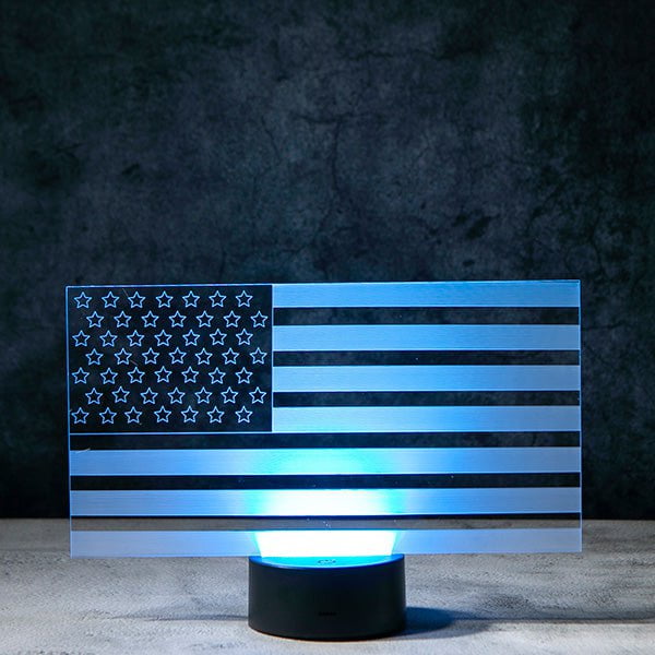US Flag Stripes 3D Optical LED Illusion Lamp