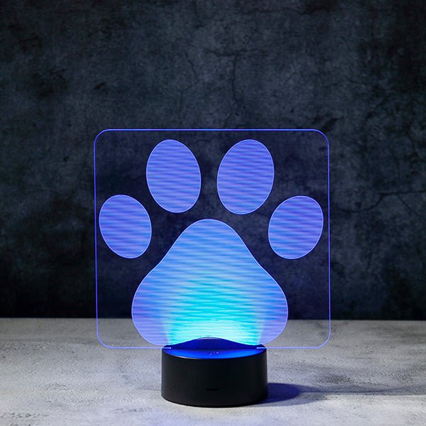 Dog Paw 3D LED Night Lamp