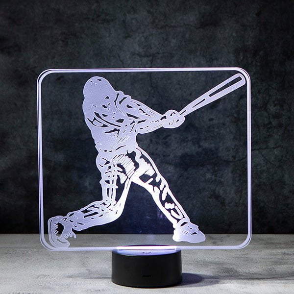 Baseball Player 3D LED Night Lamp
