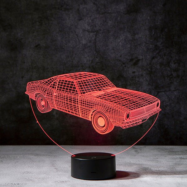 Old Muscle Car 3D Optical LED Illusion Lamp