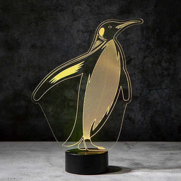 Penguin 3D Optical LED Illusion Lamp
